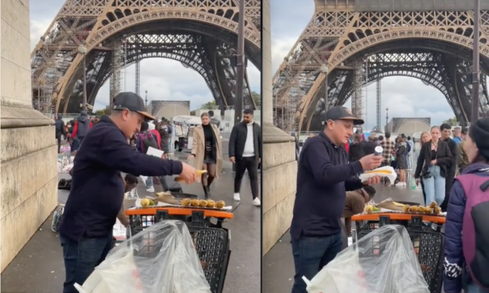VIDEO: Vendedor de elotes conquistó el éxito en París al vender al pie ...